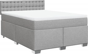 Box spring postel s matrací světle šedá 160 x 200 cm textil 3285953