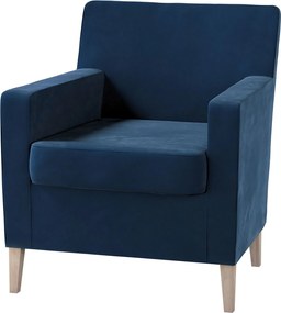Potah na křeslo IKEA Karlstad barva tmavě modrá látka lesklé, sametová