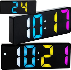 Verk Group DIGITÁLNÍ BUDÍK ELEKTRONICKÝ TEPLOMĚR BAREVNÝ BUDÍK DATUM SNOOZE