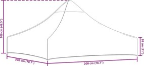 Střecha k party stanu 2 x 2 m antracitová 270 g/m² 315338