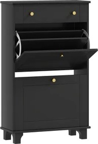 HOMCOM úzká předsíňová skříňka na boty s výkyvnými dveřmi a nastavitelnou policí, 60 x 23,5 x 98,5 cm, černá