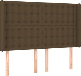 Box spring postel s matrací a LED tmavě hnědá 140x200 cm textil 3139200