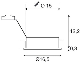 SLV 113550 New Tria 150, černá zápustná bodovka, 1x75W GU10 ES111, prům. 16,5cm