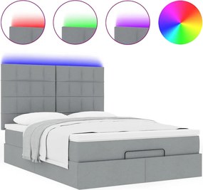 Osmanský rám postele s matrací světle šedá 140x190cm textil 3314003