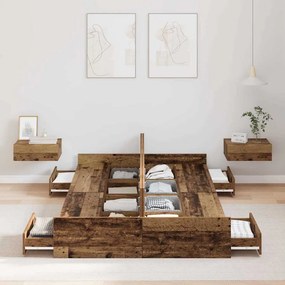 Rám postele s úložným prostorem s čelo Staré dřevo 120 x 190 cm 3335331
