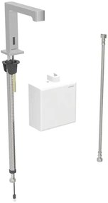 Geberit Brenta - Elektronický umyvadlový ventil, pro studenou vodu, bateriové napájení, easy to clean, kartáčovaná nerez 116.173.SN.1