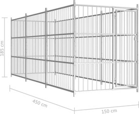 vidaXL Venkovní psí kotec 450 x 150 x 185 cm [144622]