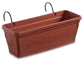 Truhlík na květiny PRIMAVERA s háky 50 terracotta