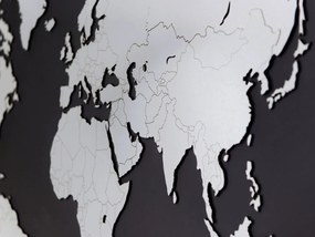 Dřevěná mapa světa HDF Minimalist Černá / 280 x 170 cm