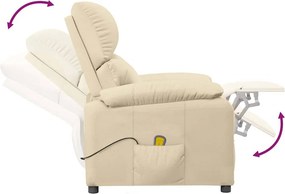 Masážní křeslo krémové textil 322455