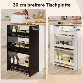 Costway 30 cm široký vozík do výklenku s madlem a zábradlím 4