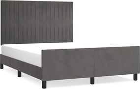Rám postele bez matrace tmavě šedý 140 x 190 cm samet 3125874