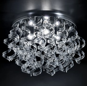 Metallux 206.370.01 Astro Crystal, stropní designové svítidlo v průměru 70cm, 4x60W, čiré sklo, chrom