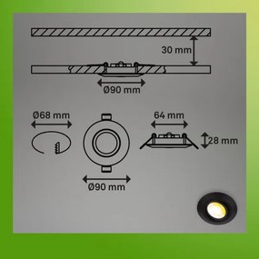 Briloner 7586035-SADA 3xLED Koup podh svítidlo KLIRA 1xLED/4,9W/230V IP23 černá