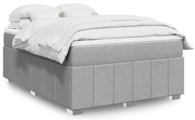 Box spring postel s matrací světle šedá 160 x 200 cm textil 3285484