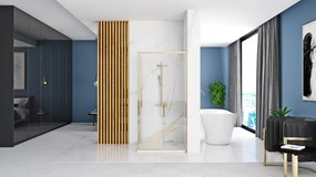 Rea Rapid Slide, sprchový kout s posuvnými dveřmi 130(dveře) x 100(stěna), 6mm čiré sklo, zlatý lesklý profil, KPL-K5636