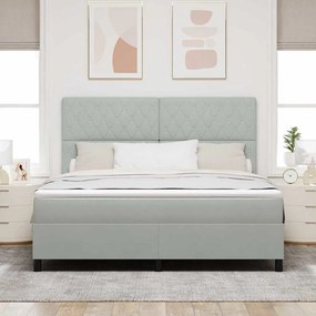 Postel s boxspringem s matrací Světle šedá 180 x 200 cm samet 3339782