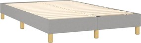 Box spring postel s matrací a LED světle šedá 120x200 cm textil 3133541