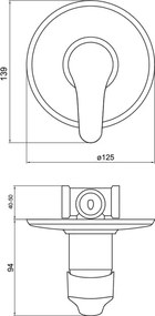 Novaservis Titania Iris New Sprchová podomítková baterie, chrom, 94450,0