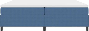 Postel s boxspringem Modrá a bílá 200 x 200 cm Žebrovaná látka 3337485