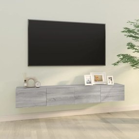 Nástěnné TV skříňky 2 ks šedé sonoma 100 x 30 x 30 cm kompozit - Default Title