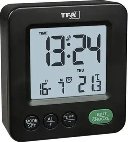 TFA 60.2567.01 / Digitální budík / Rádiem řízený DCF / Vnitřní teplomě