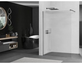 Mexen Kioto, sprchová zástěna Walk-In 140 x 200 cm, 8mm sklo s žebrovým vzorem, grafitový profil, 800-140-101-95-09