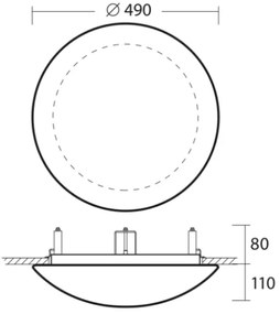 Osmont Aura V5, polovestavné svítidlo z bílého skla, 33W LED 3000K DALI, prům. 49cm, IP44