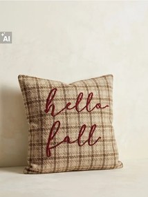 Sinsay - Dekorační povlak na polštář s nápisem „Hello Fall“ - hnědá