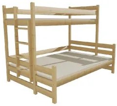 Vomaks Patrová postel s rozšířeným spodním lůžkem PPS 003 90/140 x 200 cm moření ořech vpravo