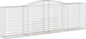 Klenuté gabionové koše 7 ks 400x50x120/140cm pozinkované železo 3147014