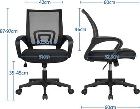 Psací stůl Yaheetech – židle (černá) (263981656752)