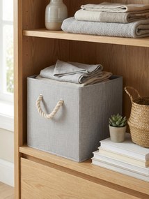 Sinsay - Úložný box s pleteným uchem - béžová