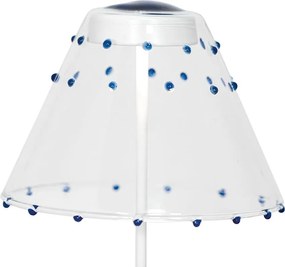 Stínidlo na stolní lampu Swap s malými tečkami skleněné nebově modré