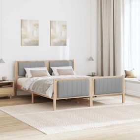 Rám postele s čelo Hnědá a světlá šedá 150 x 200 cm 3394313