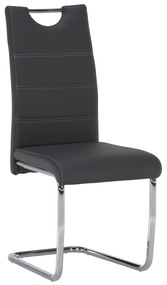 Jídelní židle Abalia New (tmavě šedá + chrom). 808096