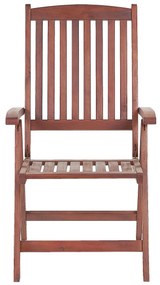 Sada 2 zahradních židlí z akátového dřeva s terakota polštáři TOSCANA Beliani