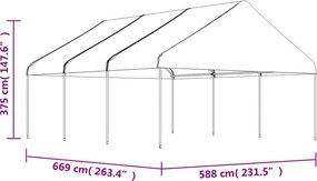 Altán se střechou bílý 6,69 x 5,88 x 3,75 m polyethylen 3155519