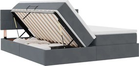 Postel s úložným prostorem s čelo 2 ks Tmavě šedá 3370974