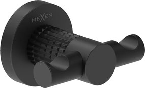 Mexen Triv, nástěnný dvojitý háček na ručníky, černá matná, 70A33012-70