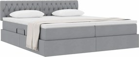 Postel s úložným prostorem Světle šedá 200 x 200 cm Umělá kůže 3370943