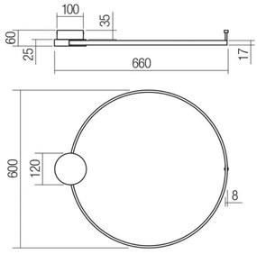 Redo 01-3103 - LED Nástěnné svítidlo ATOM LED/20W/230V pr. 60 cm