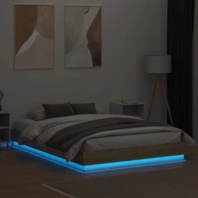 Rám postele s LED osvětlením dub sonoma 120 x 200 cm 3209802