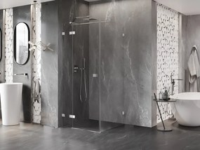 Mexen Lunar T, sklápěcí sprchový kout levý 100 x 100 cm, čiré sklo, chromový profil, 834T-100-100-01-00-L