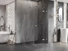 Mexen Lunar T, výklopný sprchový kout pravý 120 x 120 cm, 8mm čiré sklo, ocelový profil, 834T-120-120-97-00-P
