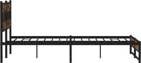 Kovový rám postele bez matrace kouřový dub 180 x 200 cm 3308486