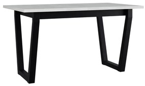 Rozkládací stůl Elarno 80 x 140/180 II, Barva dřeva: bílá-L, Barvy nožiček: černý kov