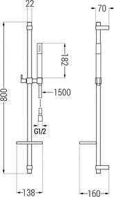 Mexen sprchový set DQ70, grafit, 785704581-66