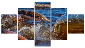 Detailní obraz - voda mezi kameny (125x70 cm)