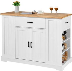Kitchen Island Vozík Úložná skříňka Servírovací vozík se zásuvkou a policemi